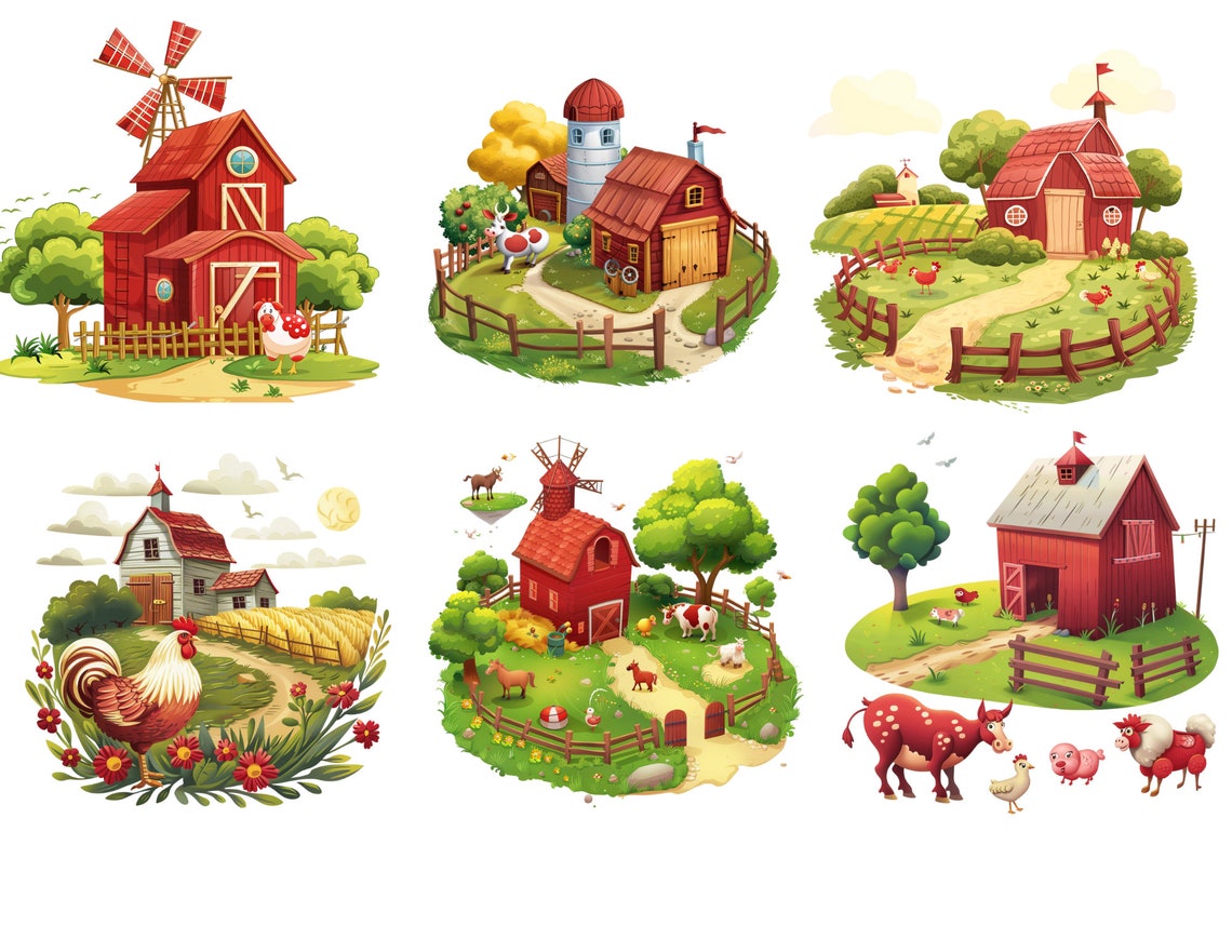 Clipart Farms Farms PNG Digital Print Farms Farms Decor Transparent ...