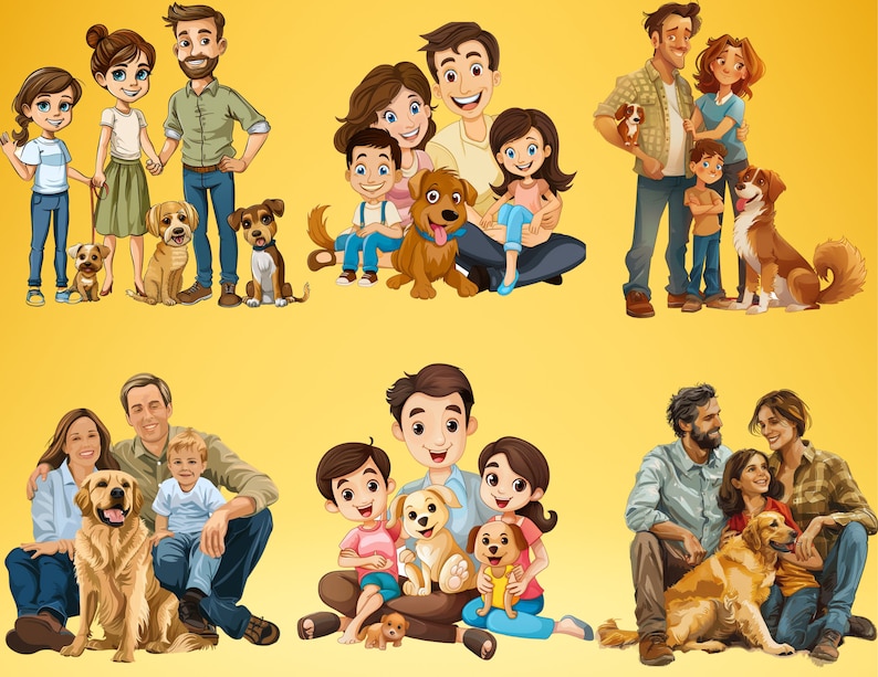 Clipart Family Memories | Joyful Family Moments Art | Portraits ...