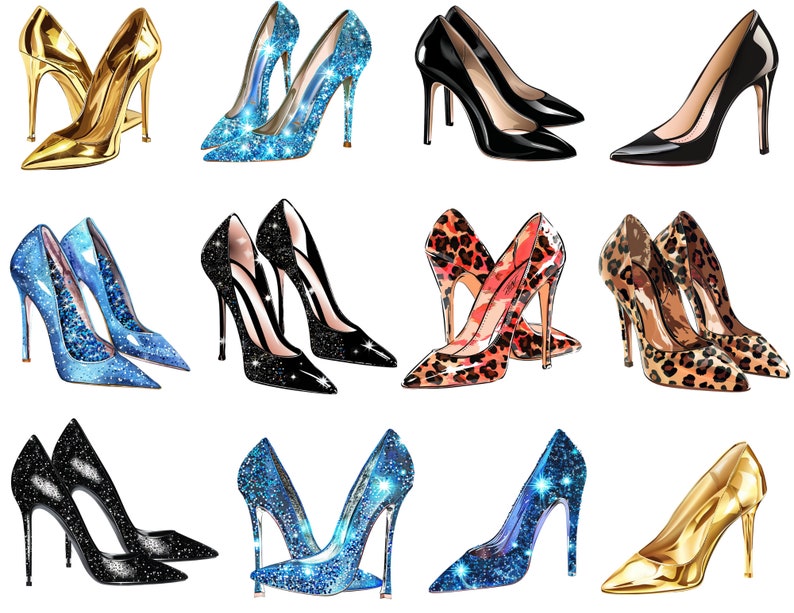 Clipart High Heels | Pretty High Heels PNG | Digital Print Fancy High ...