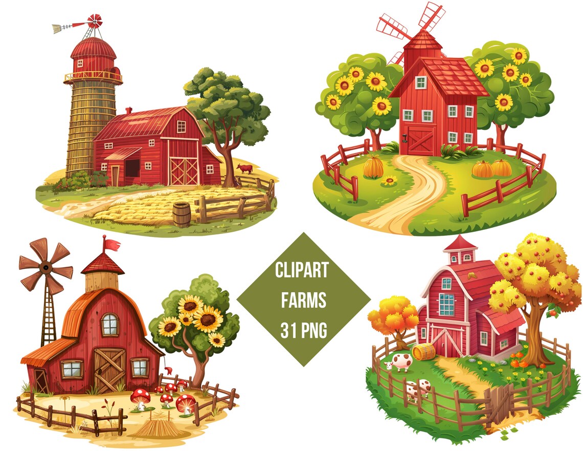 Clipart Farms | Farms PNG | Digital Print Farms | Farms Decor ...