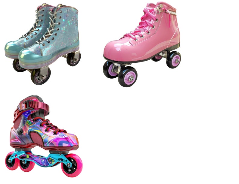 Roller Skates Clipart | Decorative Roller Skate Decor PNG | Digital ...