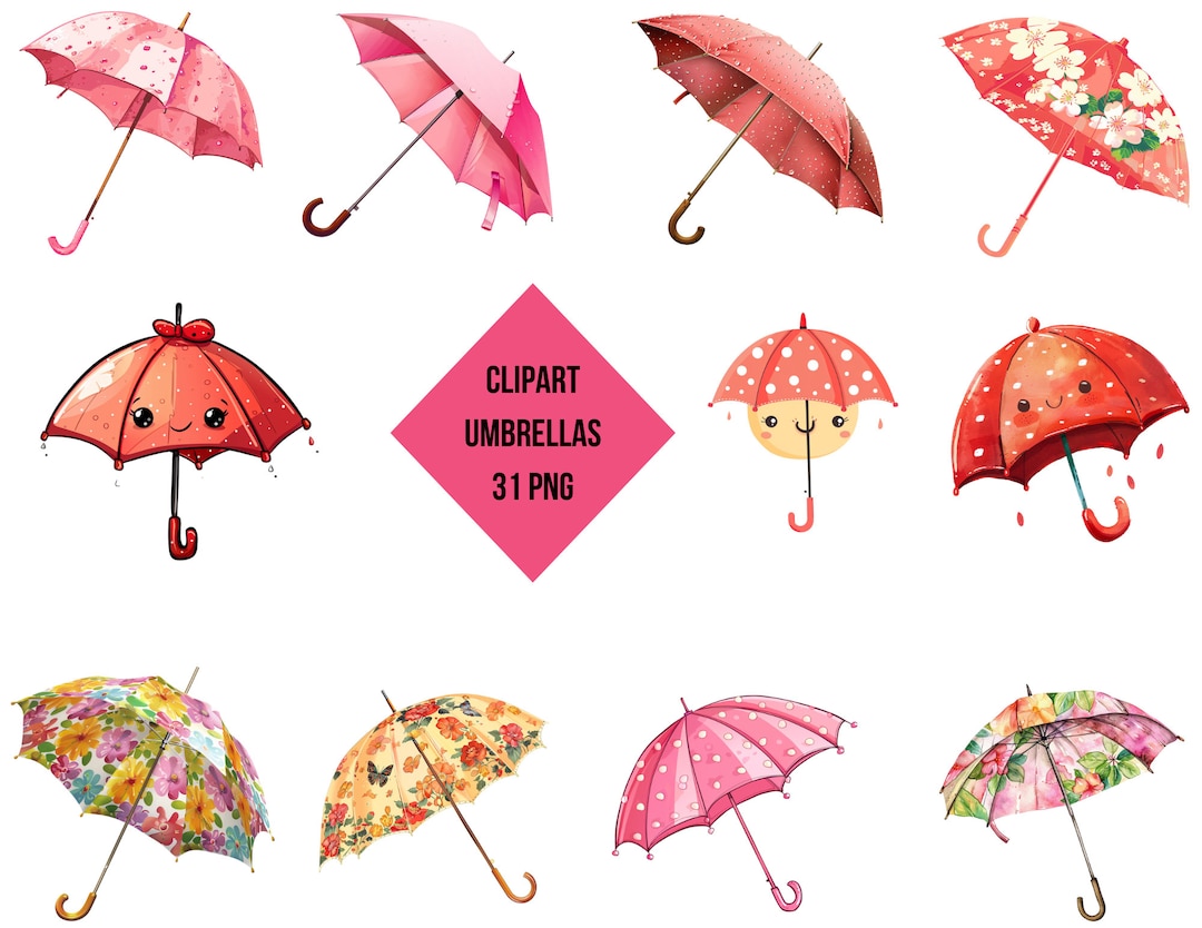 Clipart Umbrellas Umbrellas PNG Digital Print Umbrellas - Etsy
