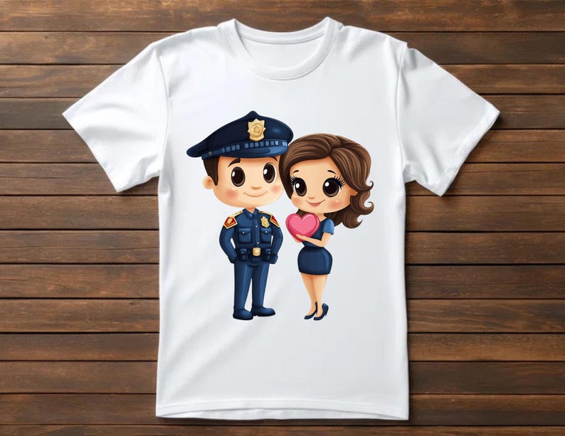 Clipart Police Couple, Police Couple Png, Valentine Decor, Cute Design ...