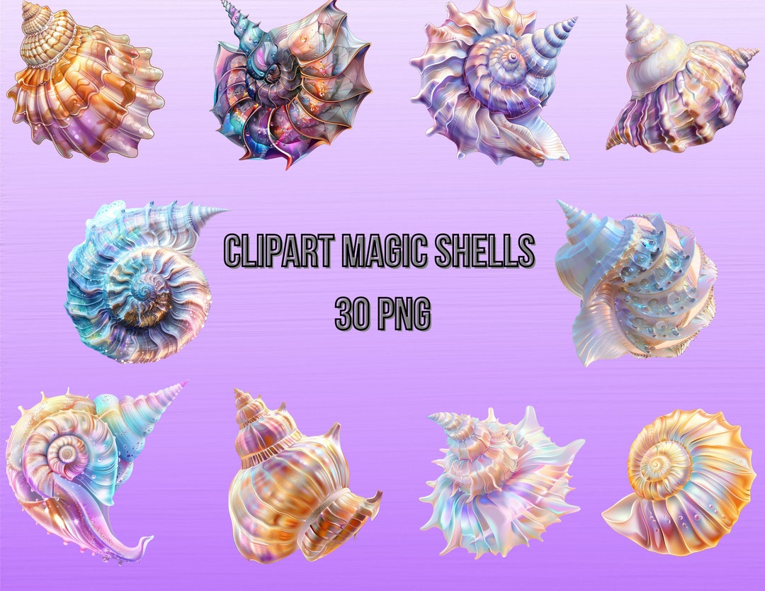 Clipart Magic Shells | Colorful Shells PNG | Digital Print Shells ...