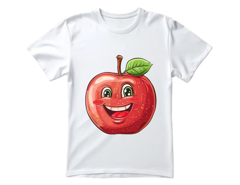Funny Cartoon Apples Clipart | Playful PNG Illustrations (instant ...