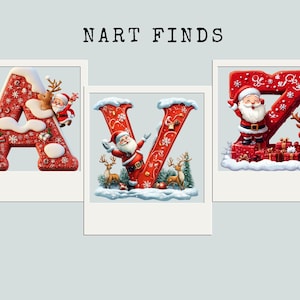 Christmas Alphabet Clipart Bundle | Festive Holiday Letters | A-Z PNG ...