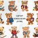 Clipart Cute School Bears | 29 Pngs | Adorable School Bear Designs ...