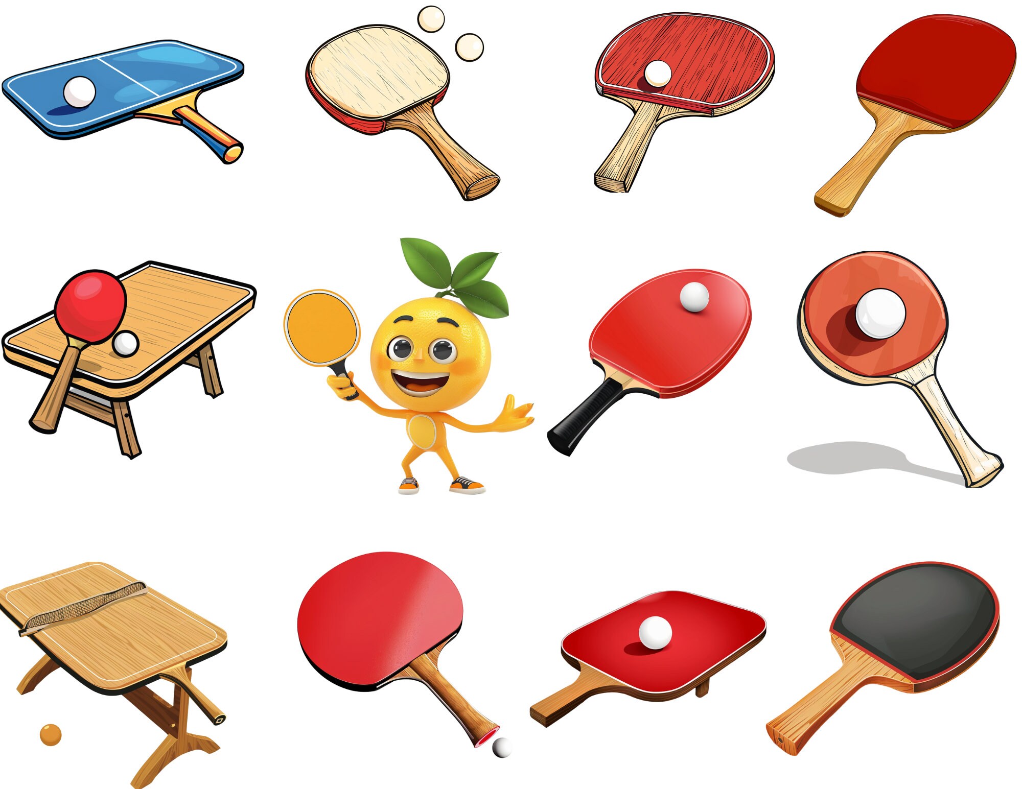 Clipart Ping Pong | Ping Pong PNG | Digital Print Ping Pong ...