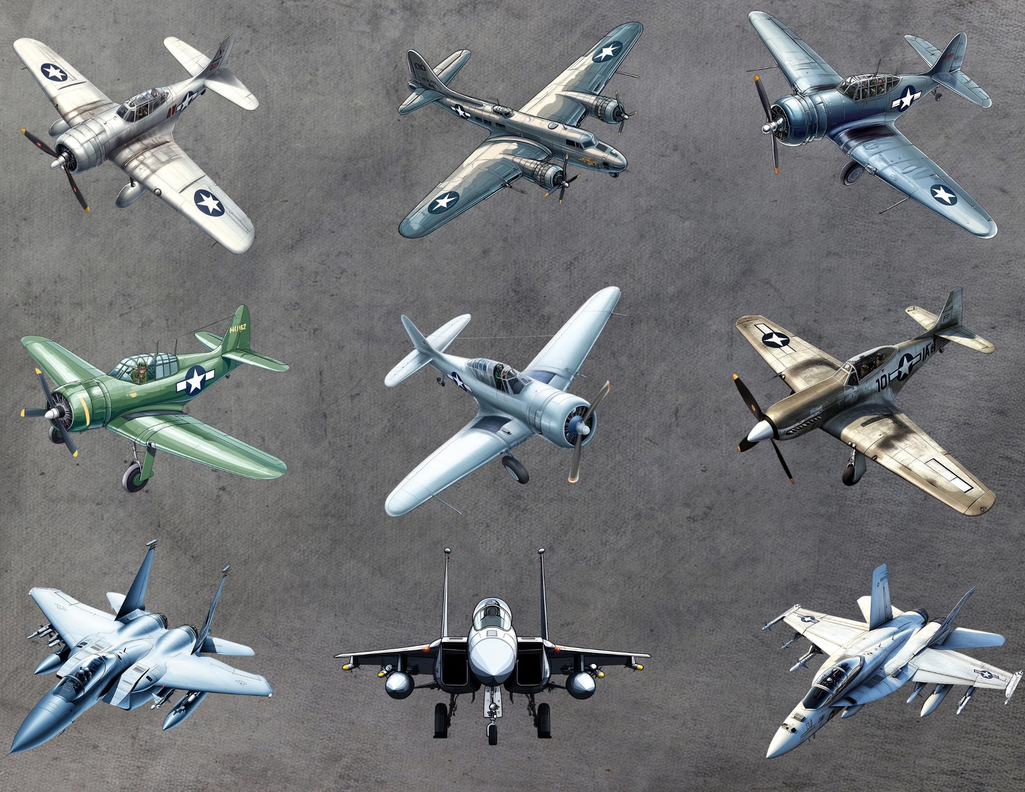 Military Airplanes Clipart | Army Airplanes 60 PNG | Digital Print ...