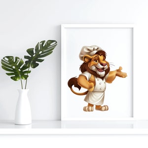 Lion Chef Clipart Bundle | Lions Chef PNG | Digital Print Funny Lions ...