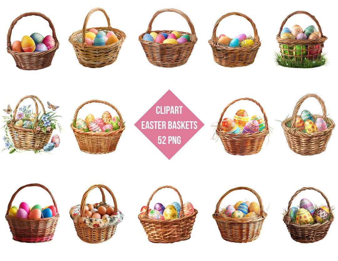 Easter Clipart | 52 PNG Files | Charming Easter Designs PNG | Digital ...