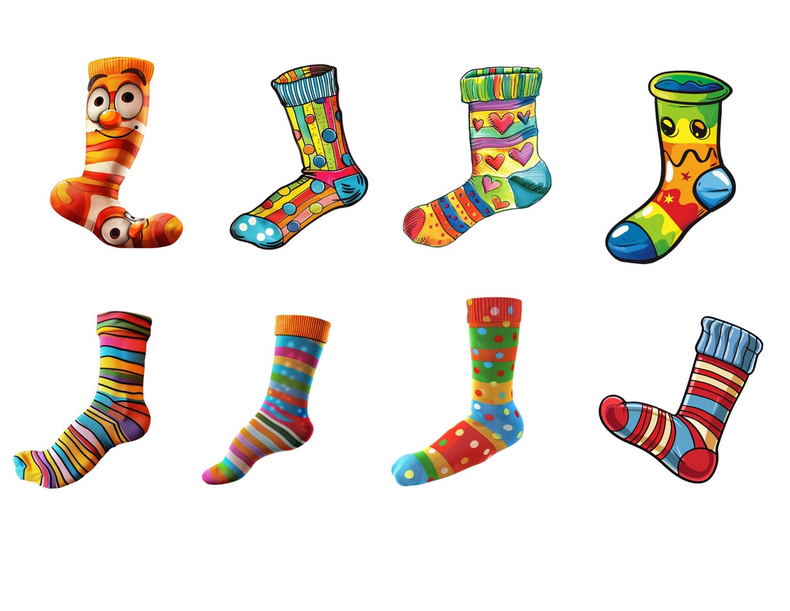 Clipart Funny Socks | Funny Socks PNG | Digital Print Funny Socks ...