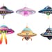 Clipart Pretty Ufos | Pretty Ufos PNG | Digital Print Colorful Ufos ...