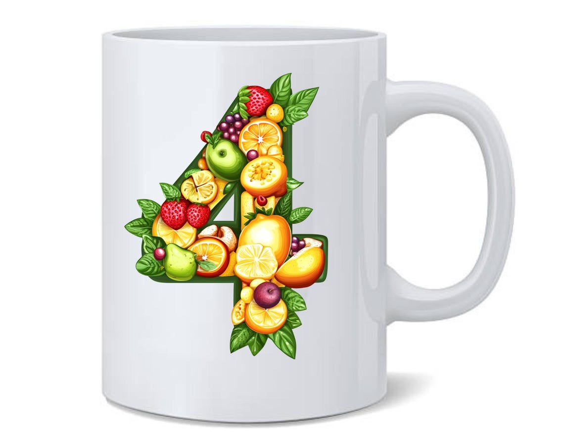 Fruit Numbers Clipart, Colorful Fruit PNG, Summer Numbers Set, Tropical ...