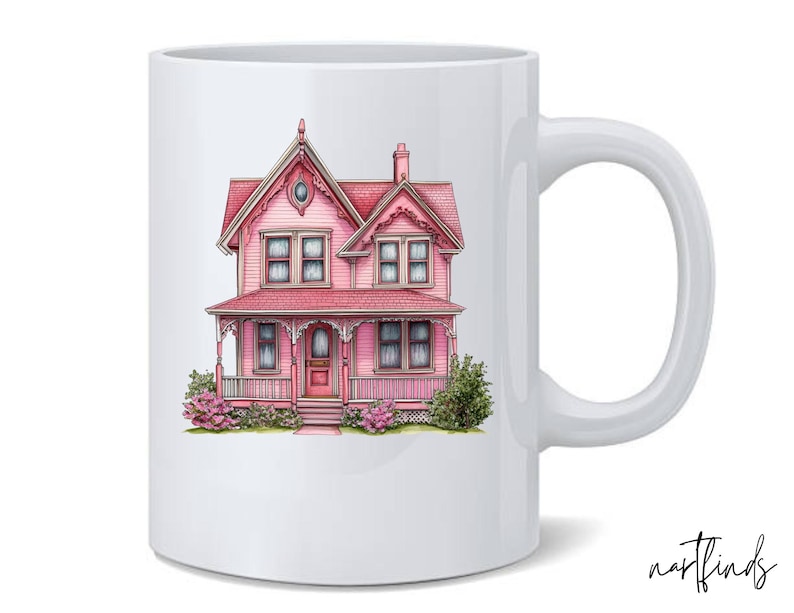 Pink House Clipart, Cute House PNG, Digital Print Pink House ...