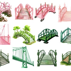 Clipart Pretty Bridges 52 PNG |colorful Bridges | Cute Decor for Any ...