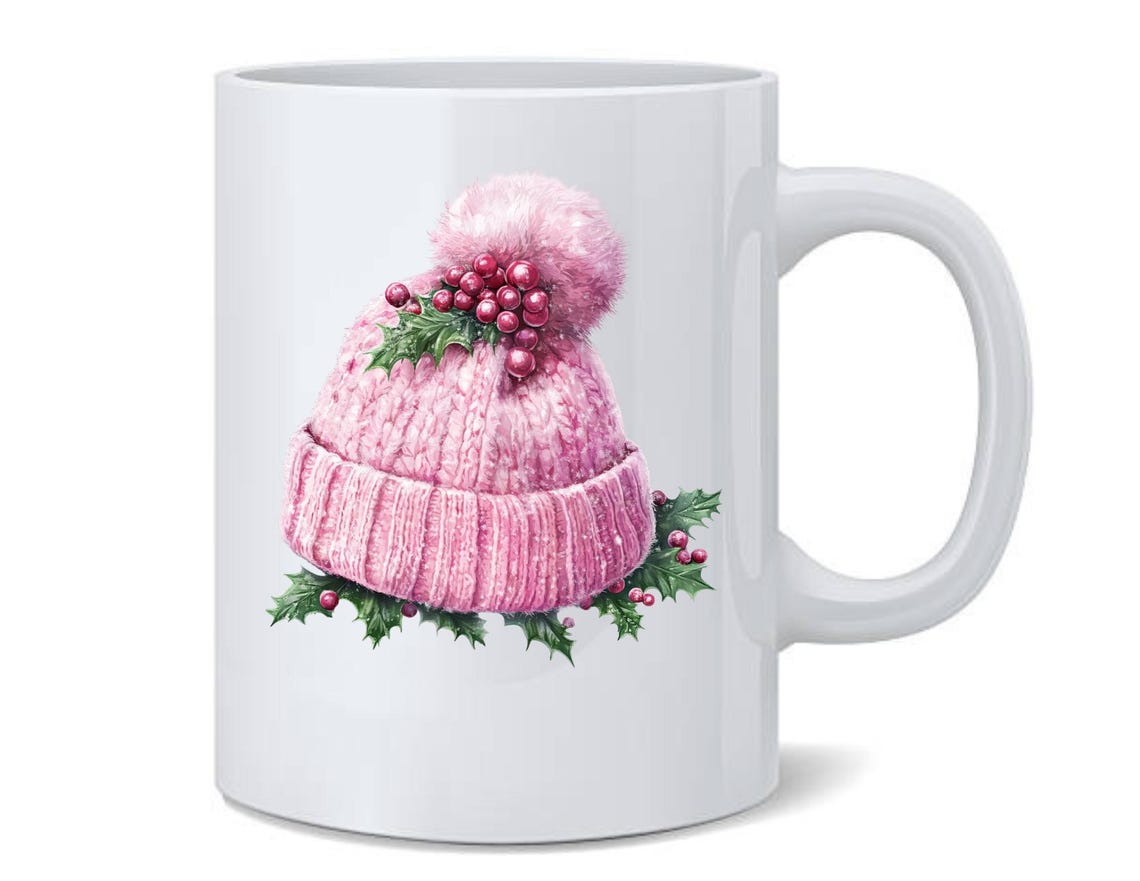 Pink Winter Hats Clipart Set | Cozy Knit Hats 38 PNG | Digital Print ...