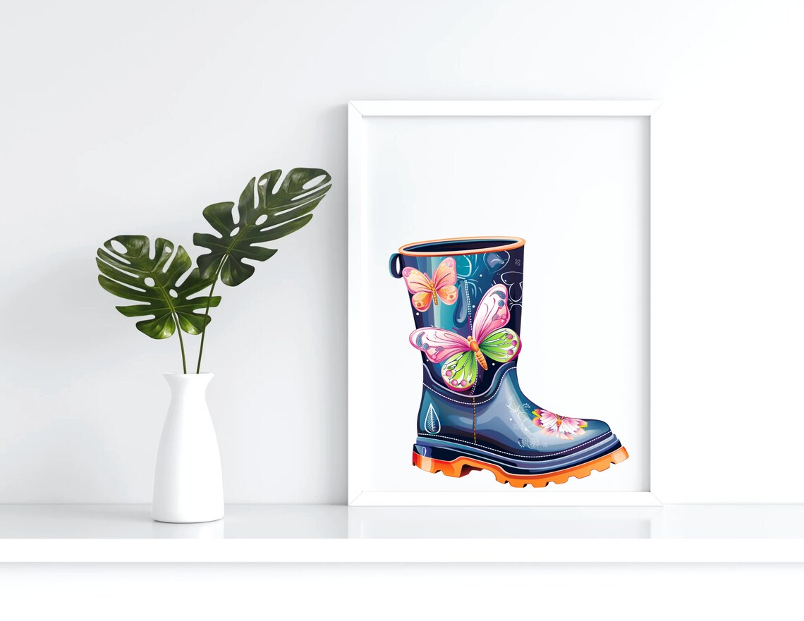 Rain Boots Clipart Bundle | Kids Wellies PNG | Digital Colorful Boots ...