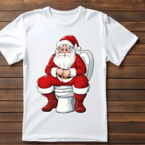 Funny Santa on Toilet Clipart Bundle | 20 PNG Funny Christmas Designs ...
