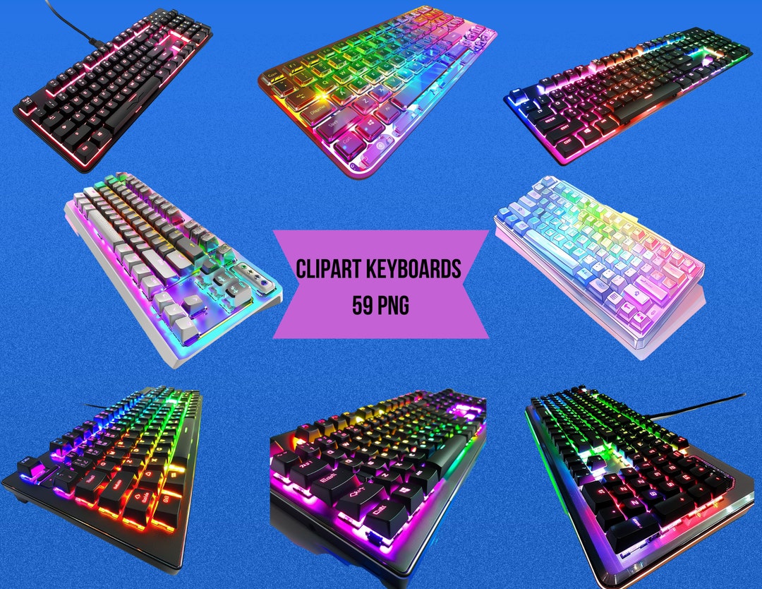 Clipart Keyboard Art Print | Colorful Keyboards Print | Keyboard Lover ...