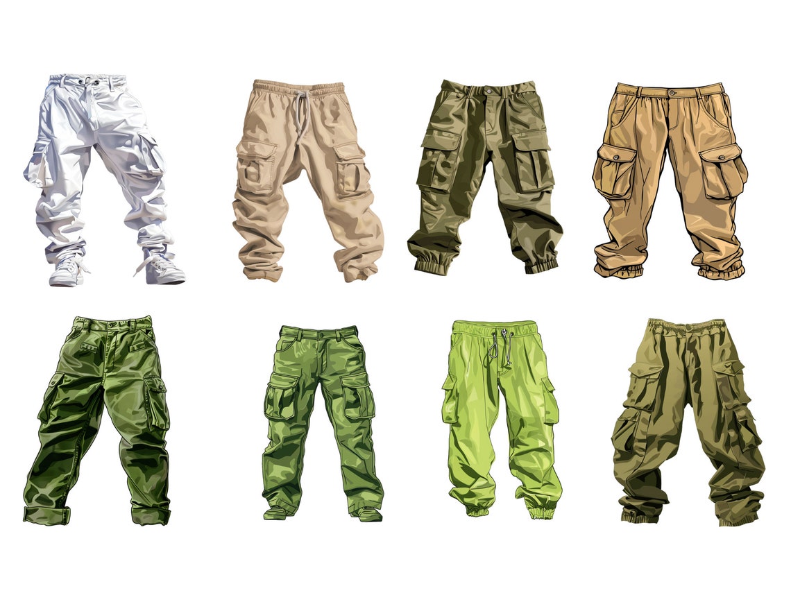 Clipart Cargo Pants Cargo Pants PNG Digital Print Fashion Design ...