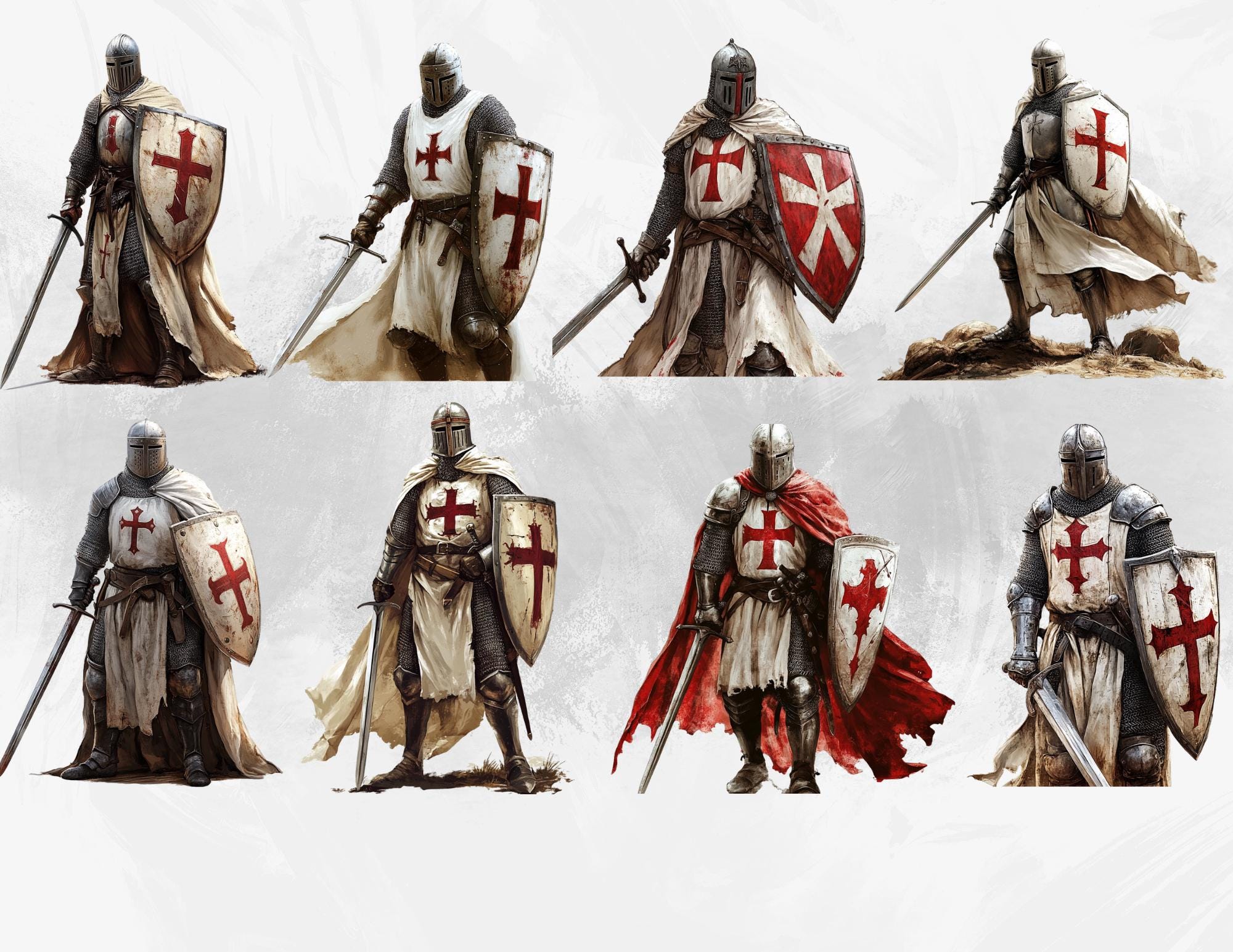 Clipart Templar Knights | Historical Knights Wall Decor | 38 PNG Images ...