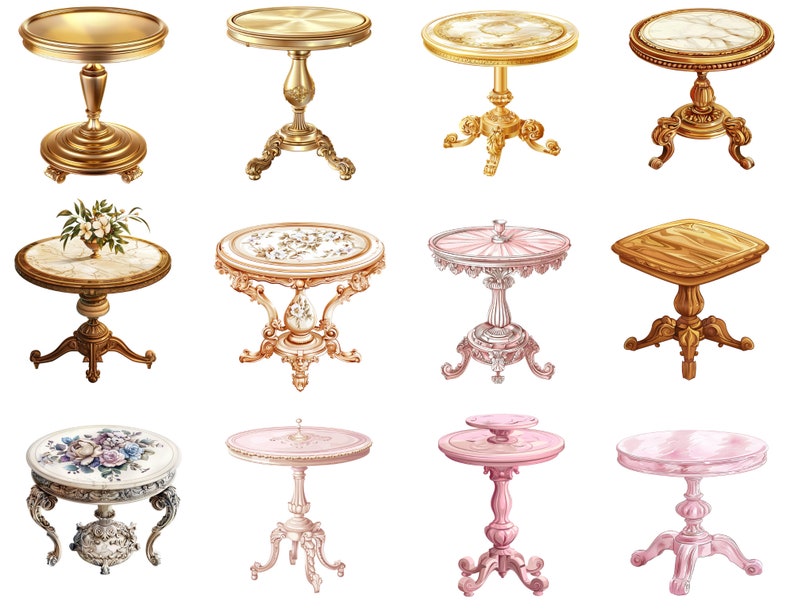Clipart Fancy Tables | Fancy Tables PNG | Digital Print Fancy Tables ...