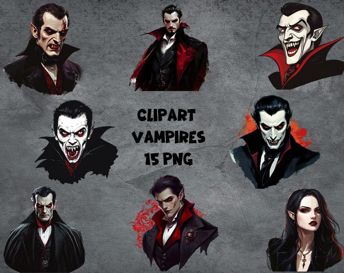 Vampire Clipart, Gothic Clipart, Dark Academia Clipart, Vampire PNG ...