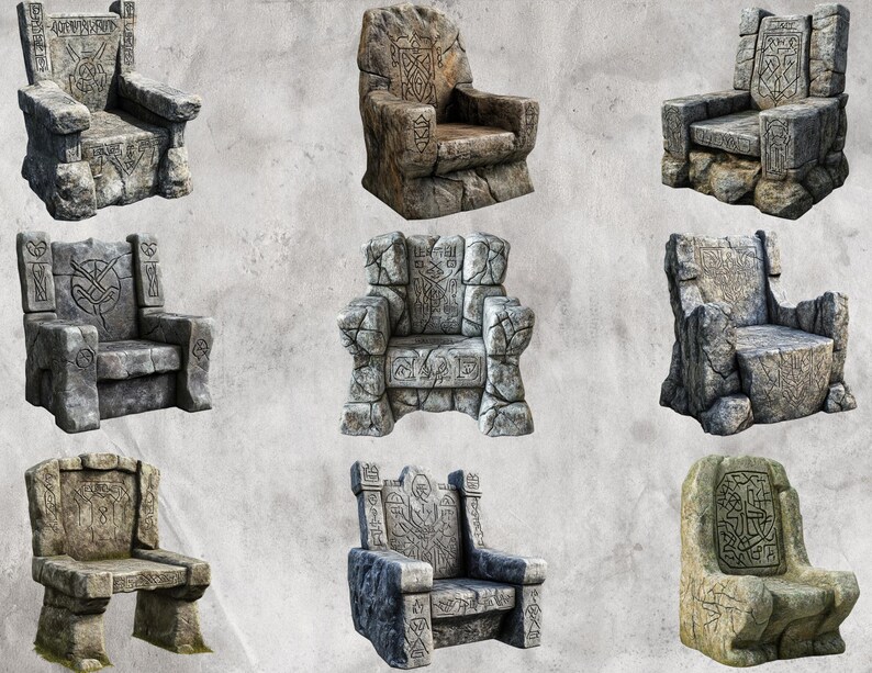 Stone Throne Clipart, 41 PNG, Ancient Rock Chair PNG, Fantasy & Viking ...