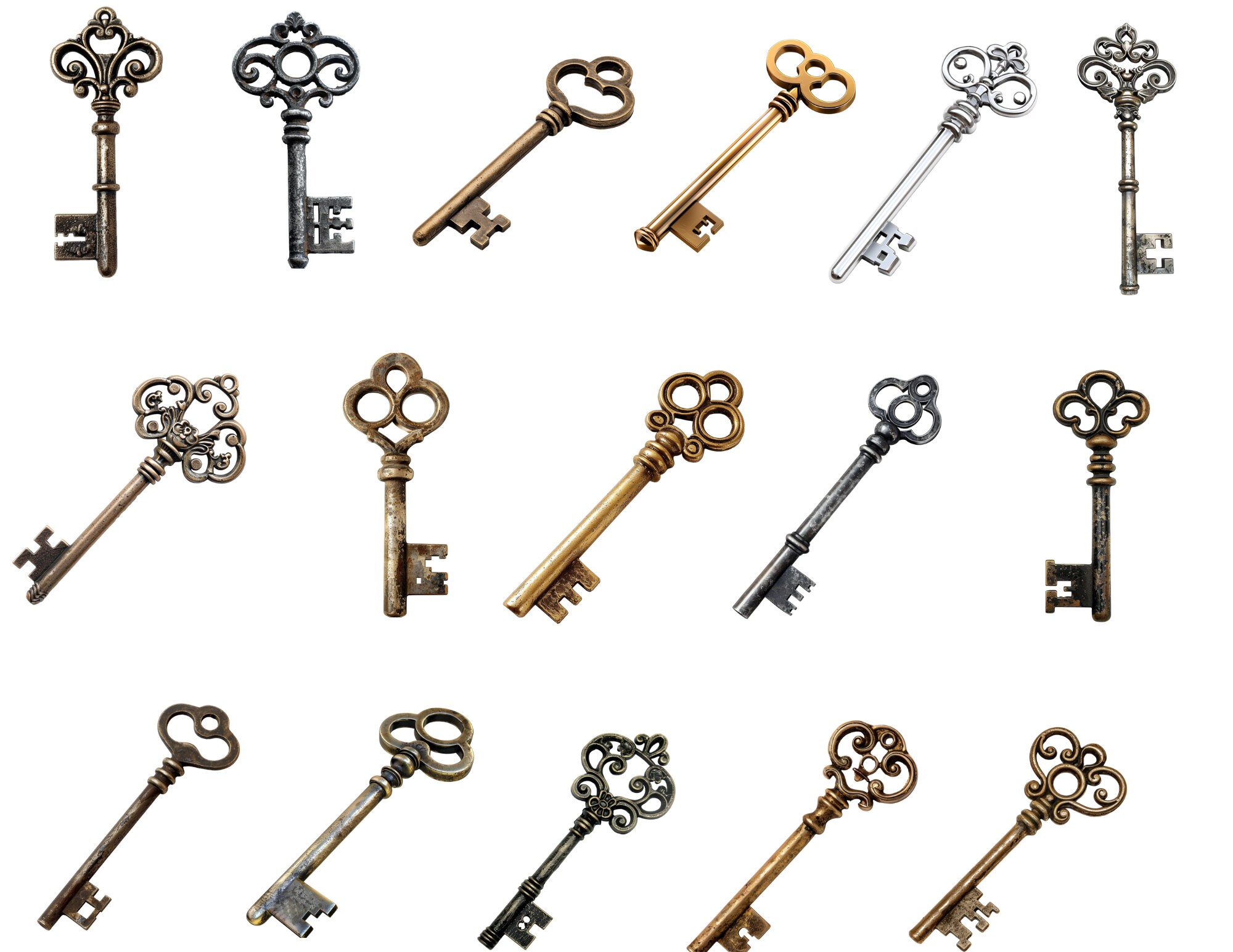 Clipart Keys | Vintage Keys PNG | Digital Print Pretty Keys | Cute ...