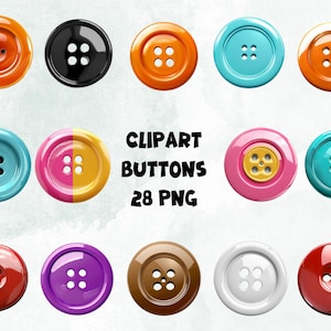 Whimsical Button Clipart Bundle | Scrapbook Decor (commercial Use ...