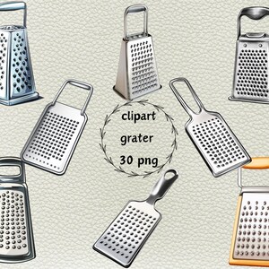 Grater Clipart | 30 Kitchen Decor PNG Designs (commercial Use, Instant ...