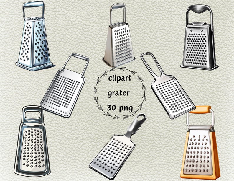 Grater Clipart | 30 Kitchen Decor PNG Designs (commercial Use, Instant ...