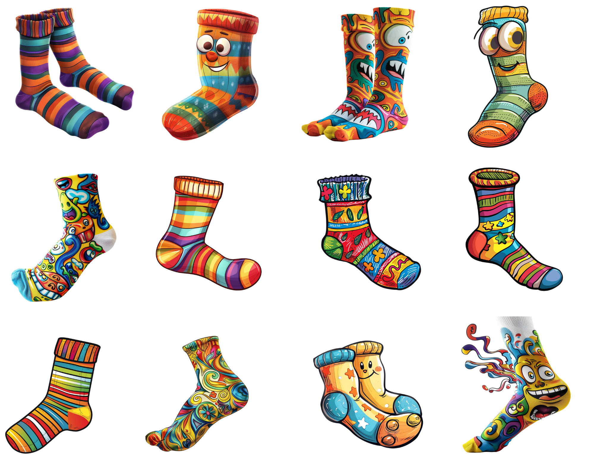 Clipart Funny Socks | Funny Socks PNG | Digital Print Funny Socks ...