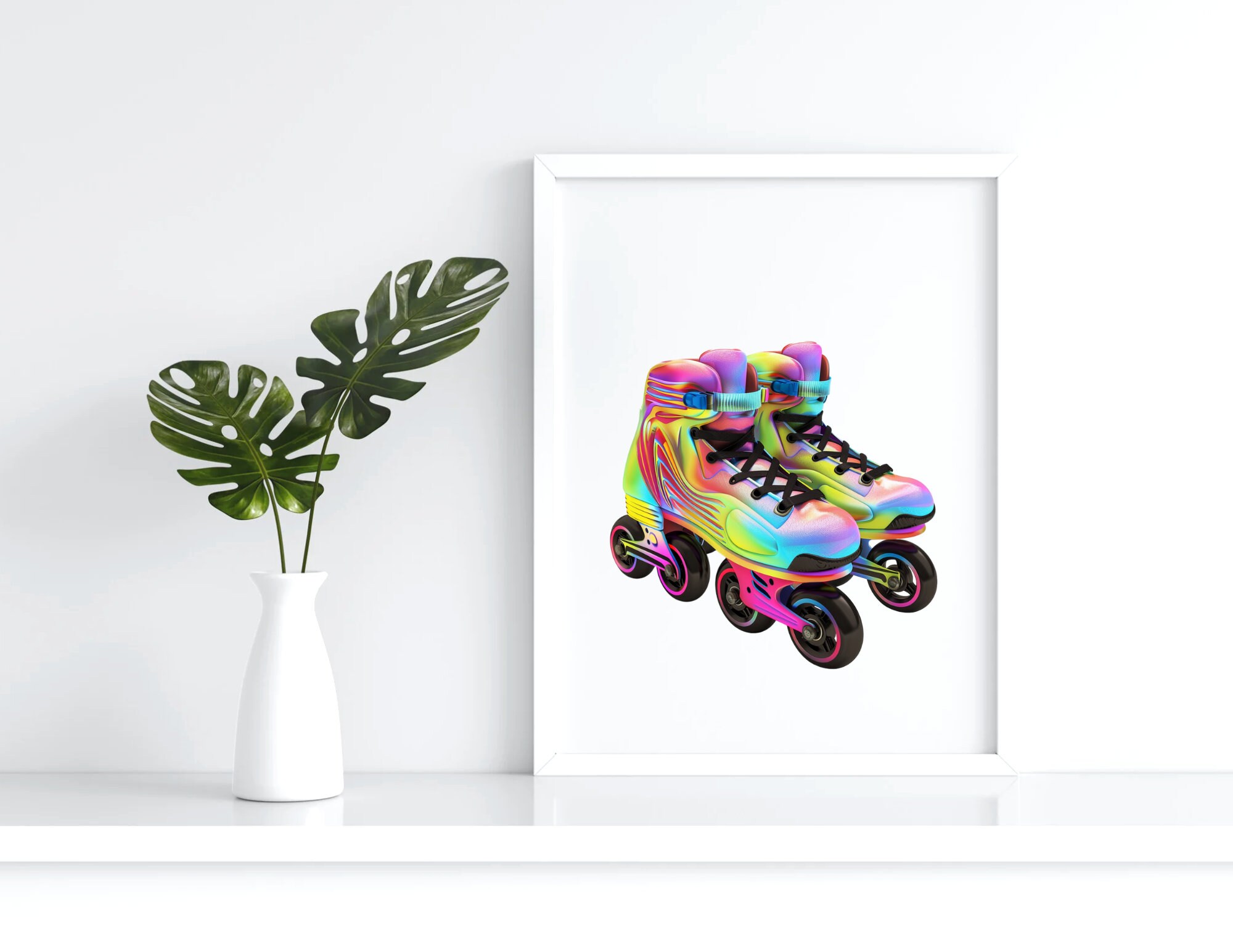 Roller Skates Clipart | Decorative Roller Skate Decor PNG | Digital ...