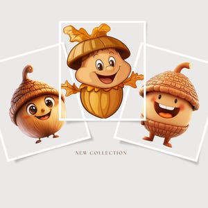 Funny Acorn Clipart | Cartoon 42 PNG Illustrations (commercial Use ...