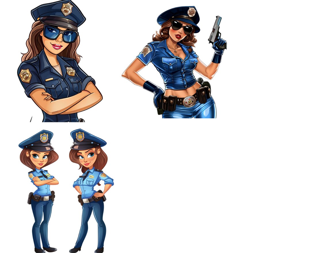 Policewoman Clipart | Courageous Policewoman Decor PNG | Pretty Art ...