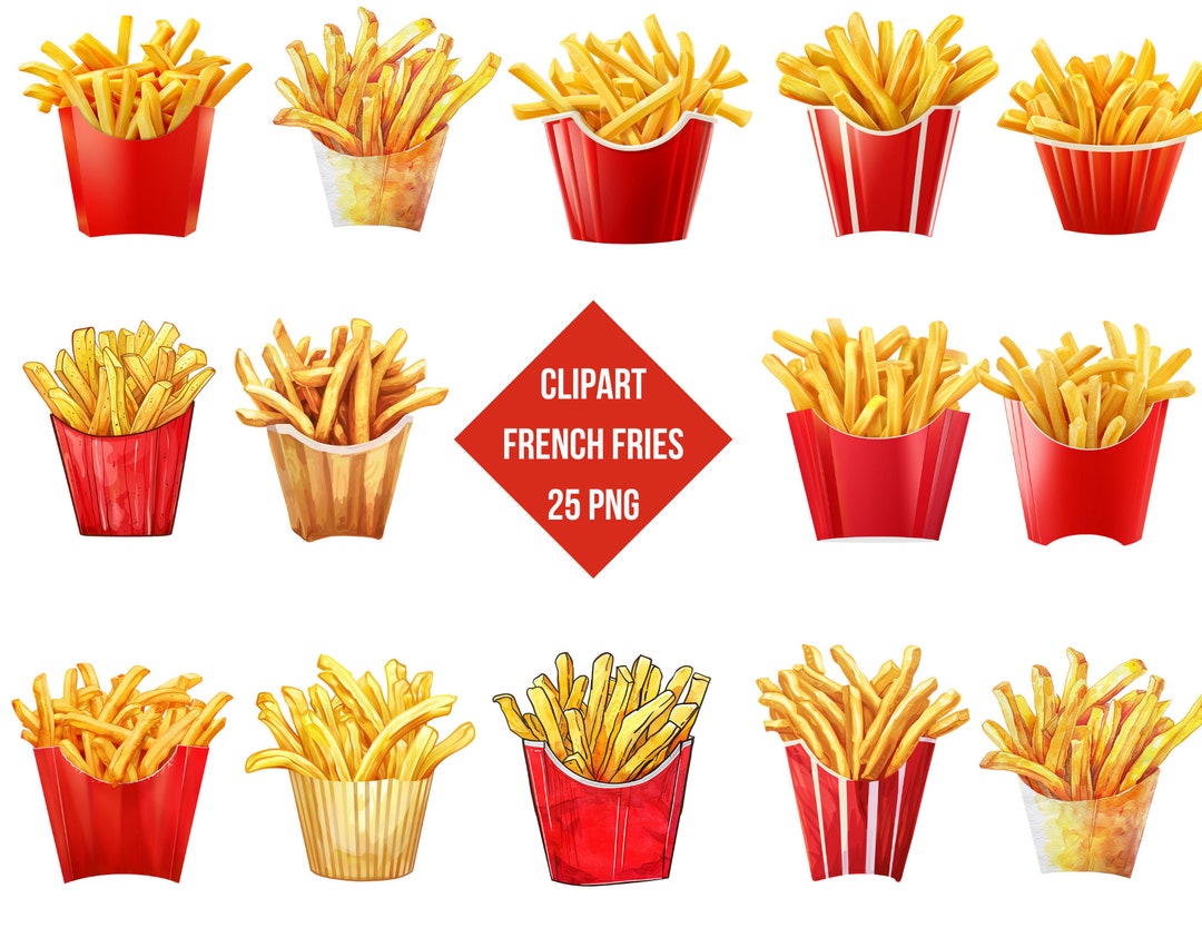 Clipart French Fries | French Fries PNG | Digital Print French Fries ...
