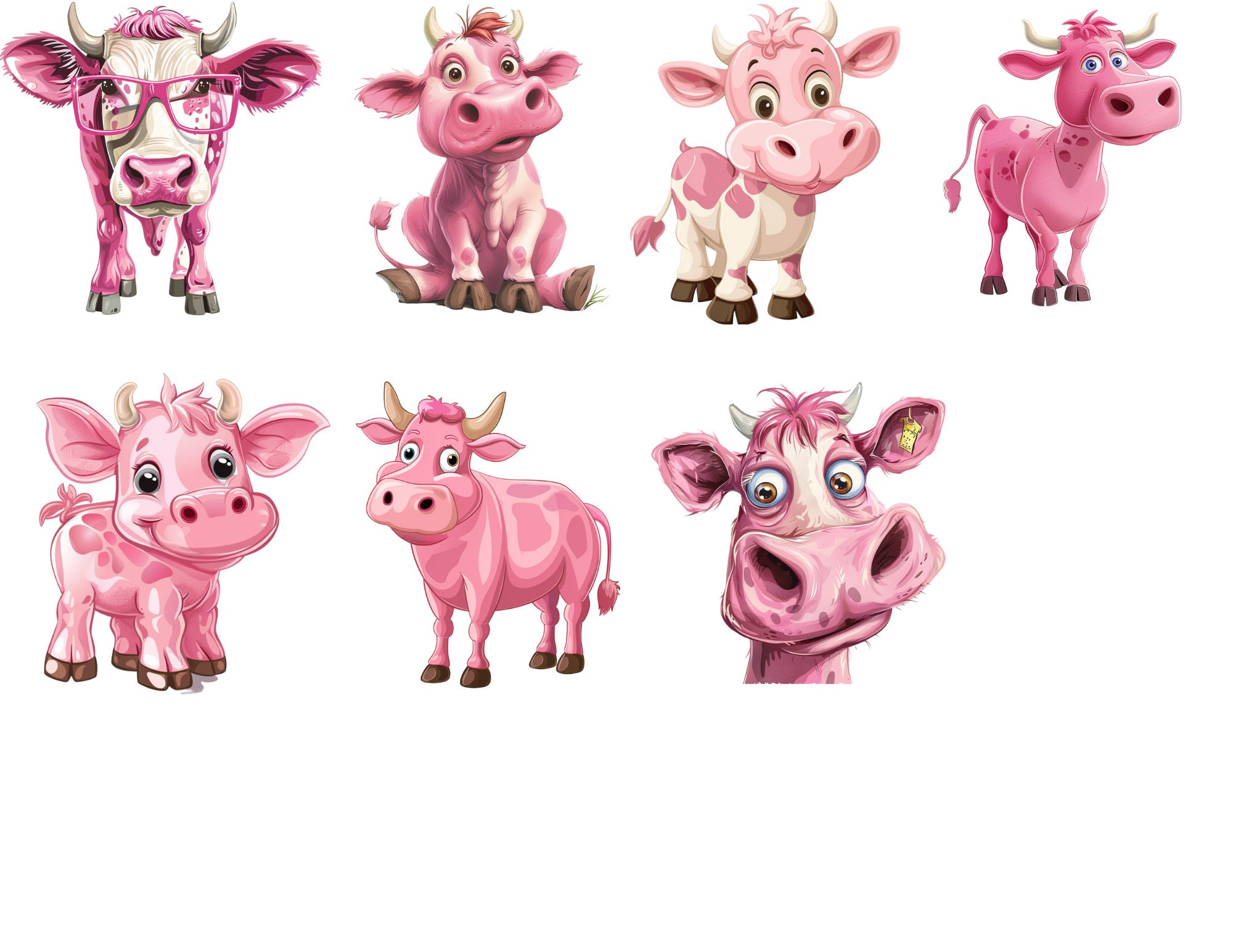 Clipart Funny Cows Funny Cows PNG Digital Print Funny Cows Transparent ...
