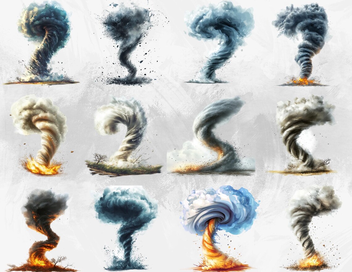 Clipart Tornadoes | Artisitc Storm Illustrations | Unique Decor ...