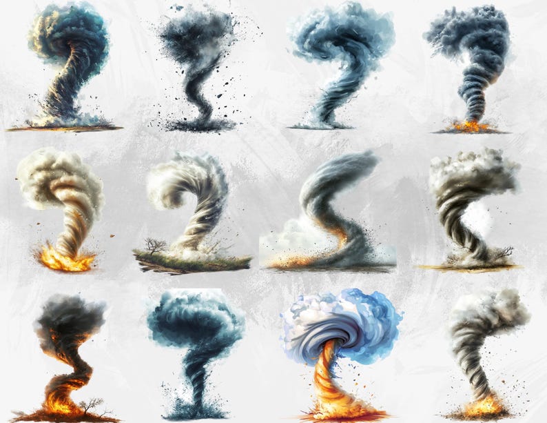 Clipart Tornadoes | Artisitc Storm Illustrations | Unique Decor ...