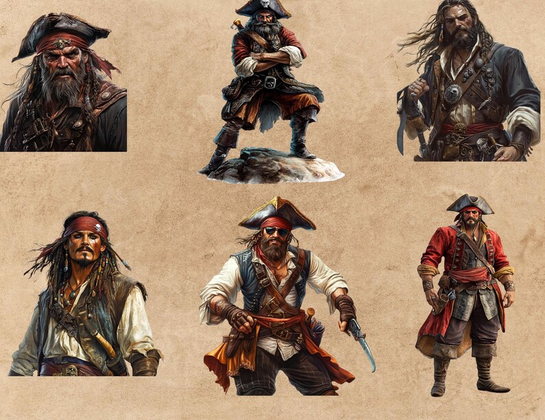 Pirate Captain Clipart, Fierce Pirate PNG, Historical Buccaneer ...