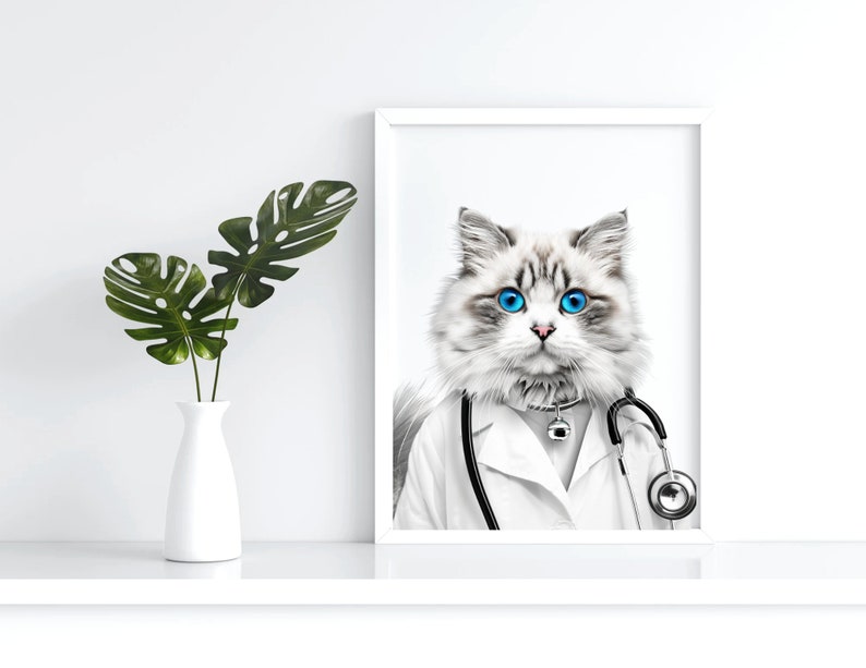 Clipart Doctor Cats Doctor Cats PNG Digital Print Pretty Doctor Cats ...