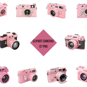 Pink Camera Clipart Bundle | 67 PNG Modern Cameras | Instant Download ...