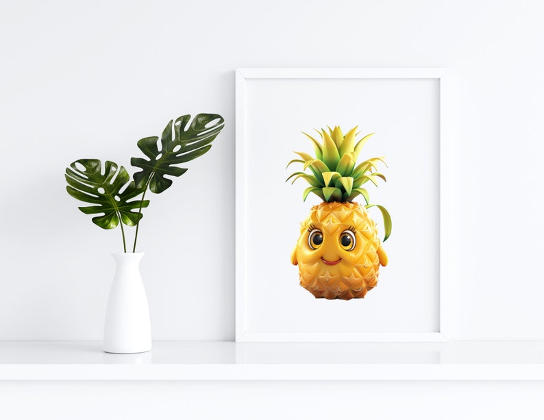 Funny Pineapples Clipart | Cute Pineapple Illustrations PNG | Digital ...