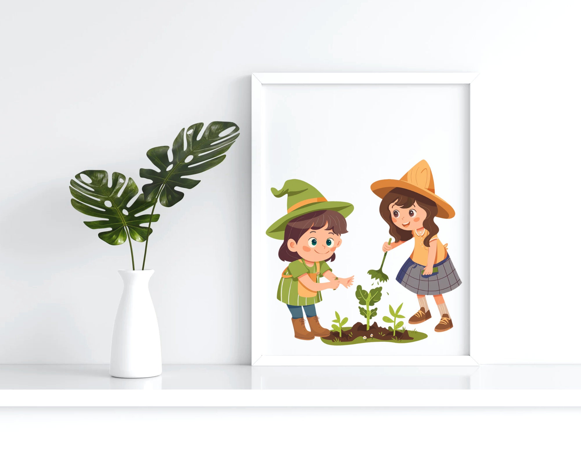 Clipart Children Planting Flowers | Kids in the Gardens | Little ...