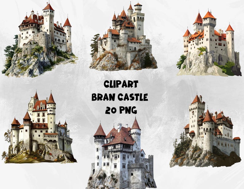 Bran Castle Clipart | Gothic Dracula Castle 20 Pngs (commercial Use ...