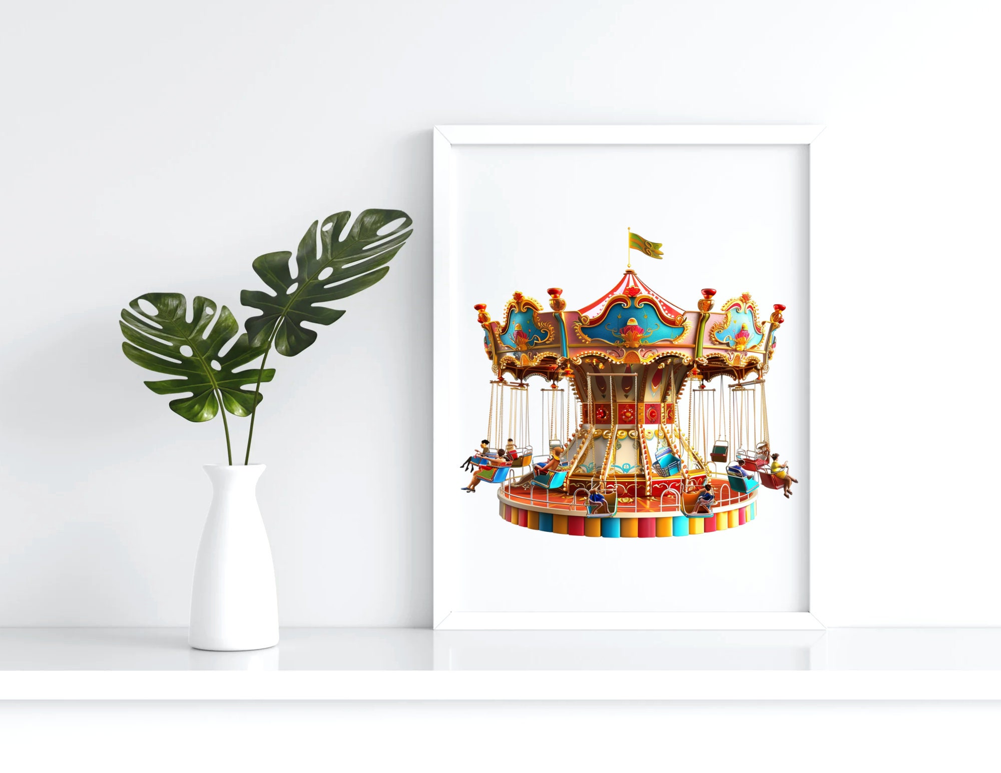 Amusement Park Clipart Bundle, Carnival Rides PNG Set (instant Download ...