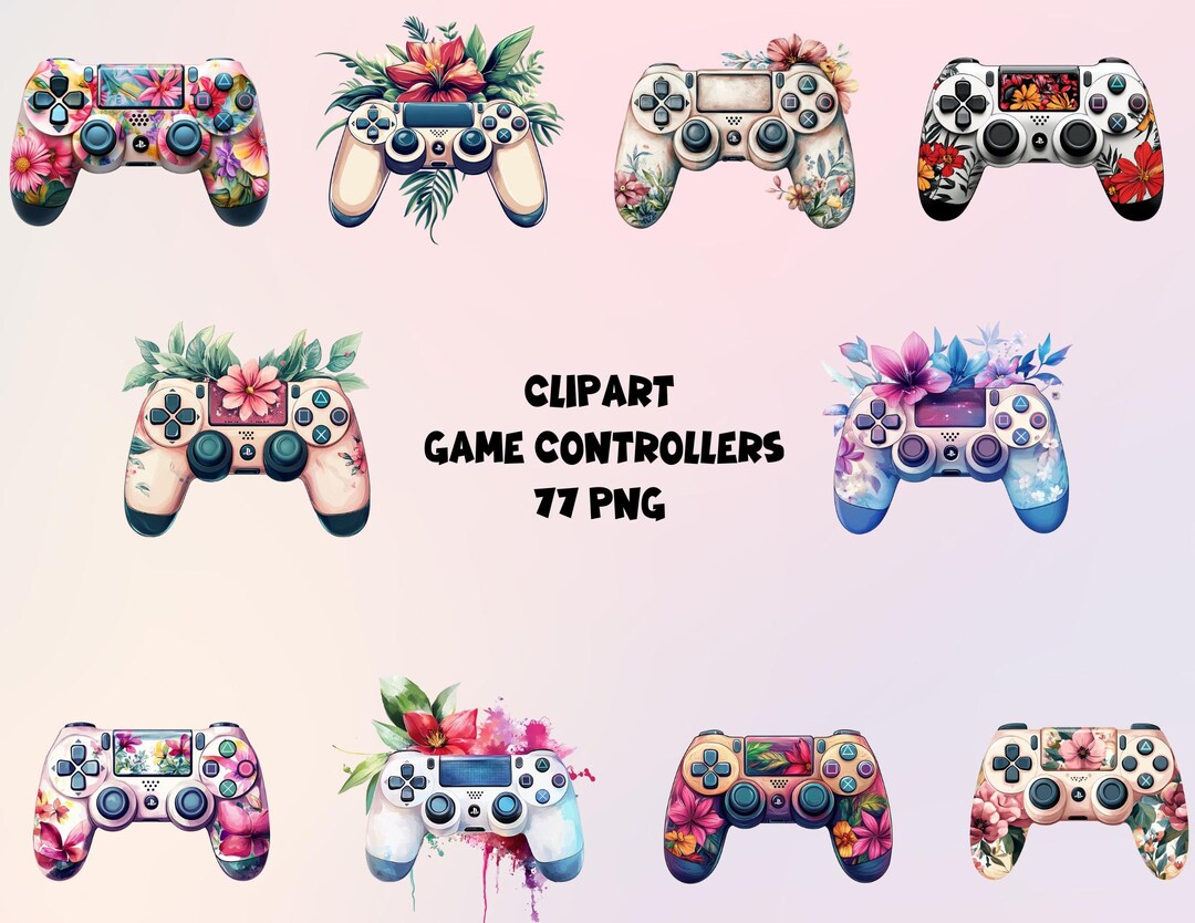 Floral Game Controllers Clipart | 77 Pngs | Unique Designs of Gaming ...