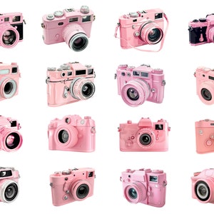Pink Camera Clipart Bundle | 67 PNG Modern Cameras | Instant Download ...